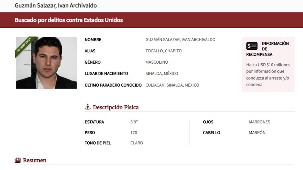 ICE ofrece 10 mdd por Iván Archivaldo Guzmán: “A pesar de su mirada ...